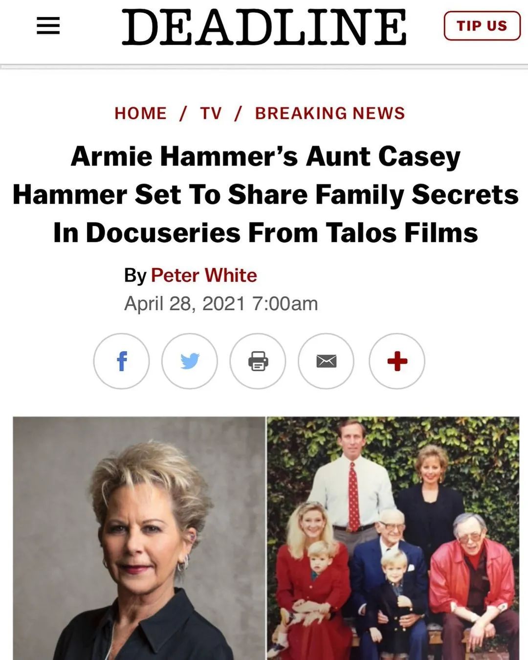 Amy Hammer's aunt committed suicide, saying that all men in the family ...