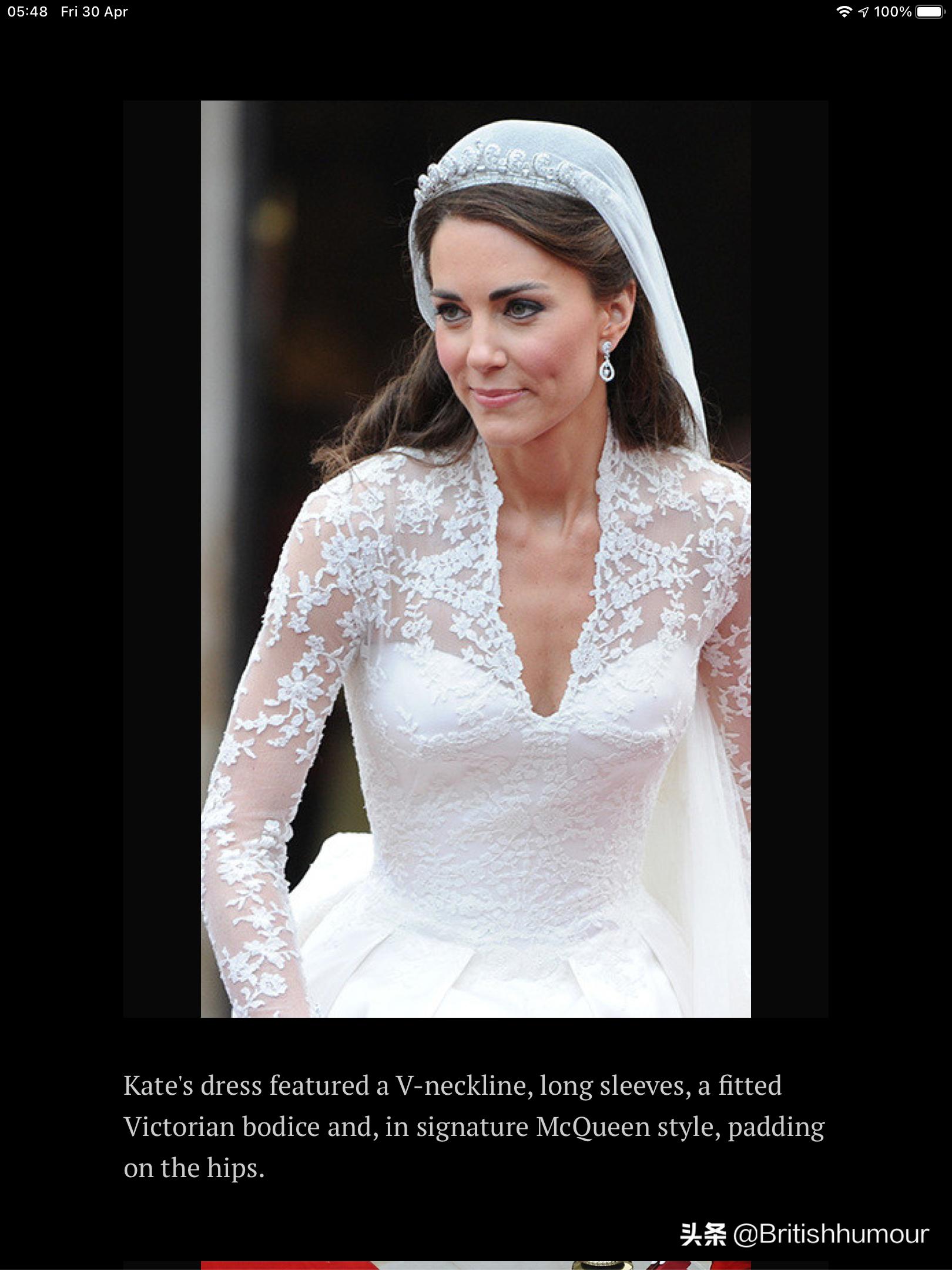 Kate's wedding dress, multi-faceted and multi-angled, with the front ...