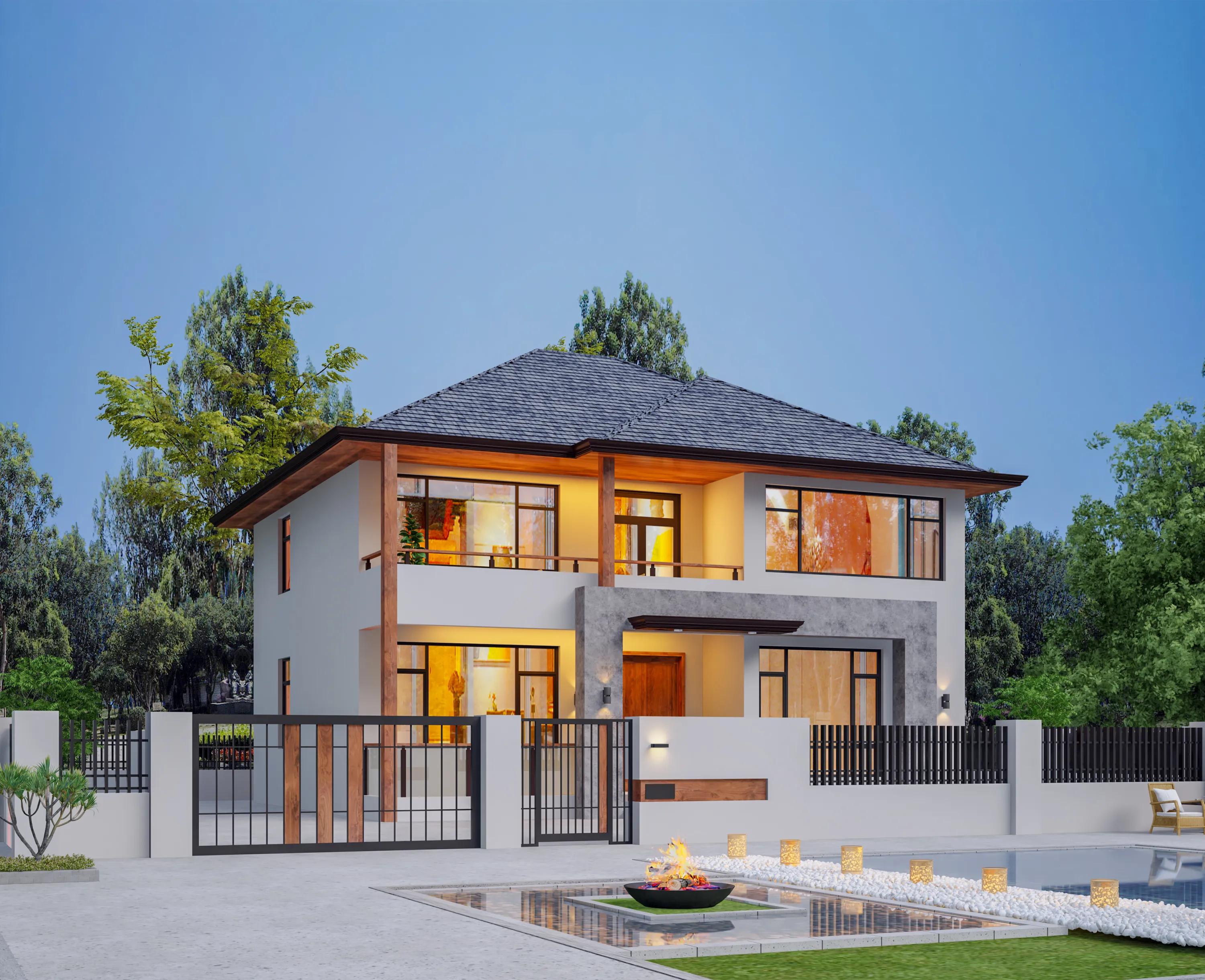 Founder and majestic two-story villa, classic layout, can be called a ...