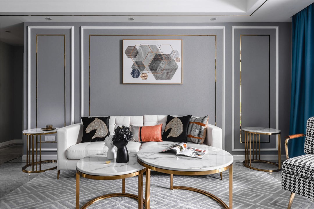 128-square-meter modern light luxury home, the entrance is very ...