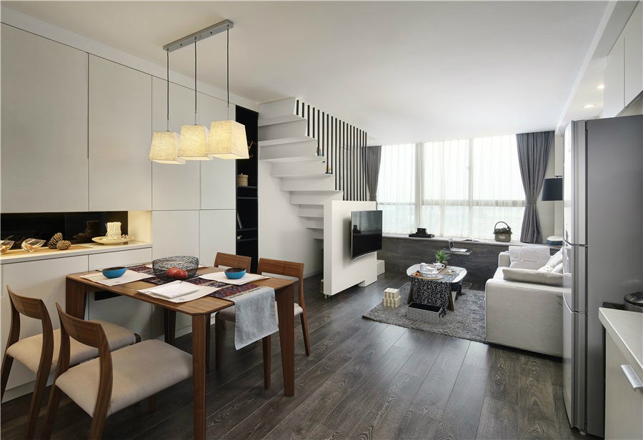 Renovation of 55-square-meter small apartment, using black, white and ...