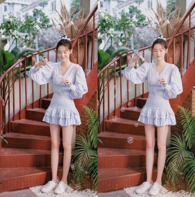 "Daughter of Cao Cao" Wang Yuwen, the fairy spirit fluttering, this big long legs full of screen ...