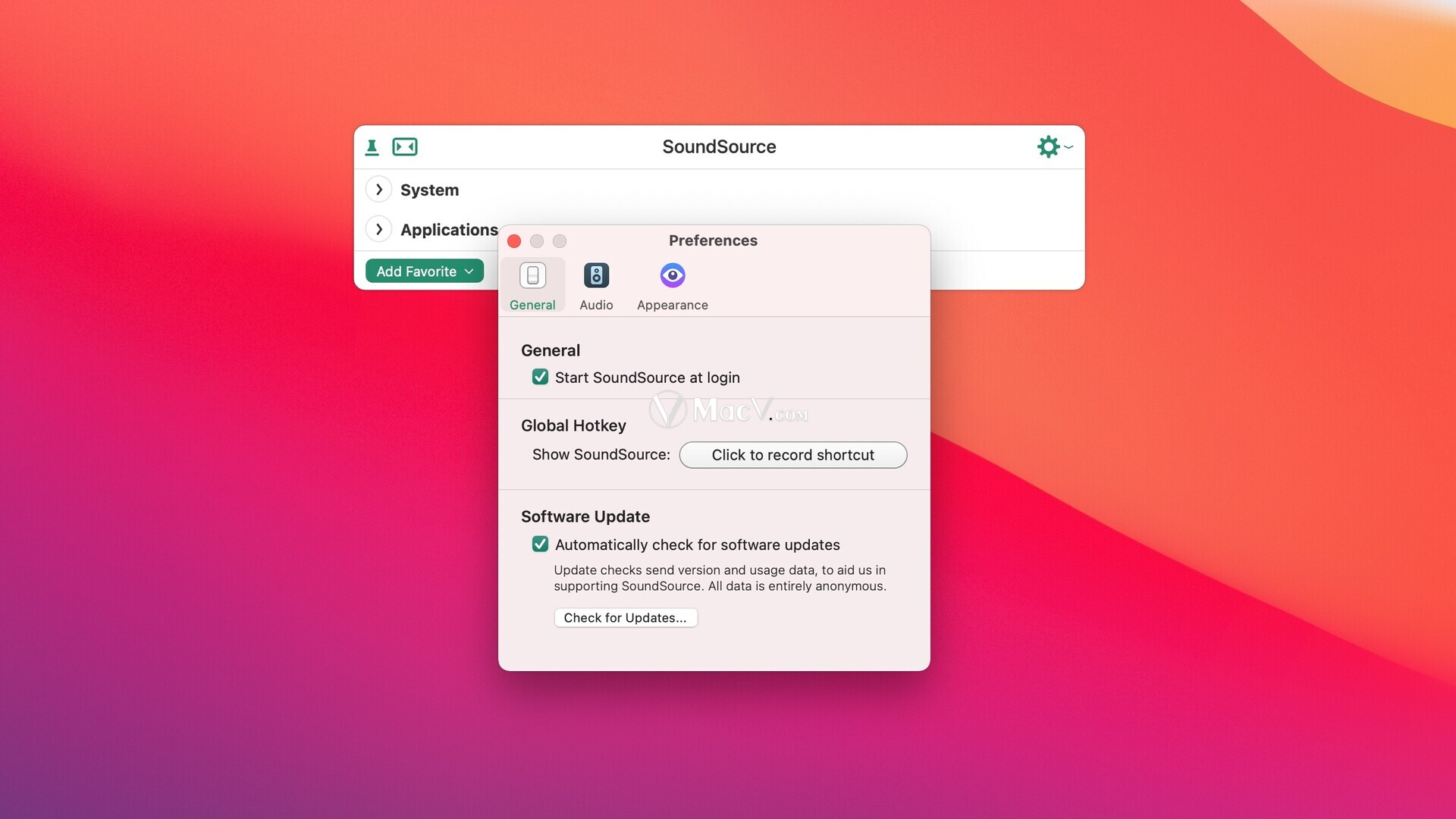 SoundSource Mac can quickly access the output of the Mac from the menu ...