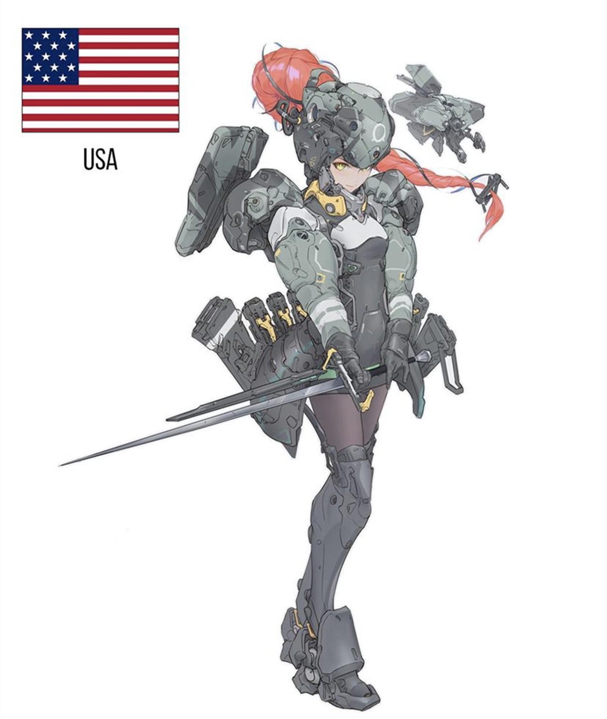 The national flag is personified as an army girl, Europe is still in ...