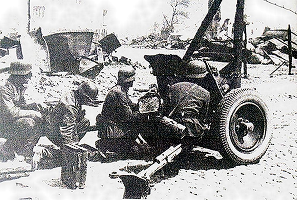 37mm Pak35/36 type anti-tank gun of German artillery in World War II ...