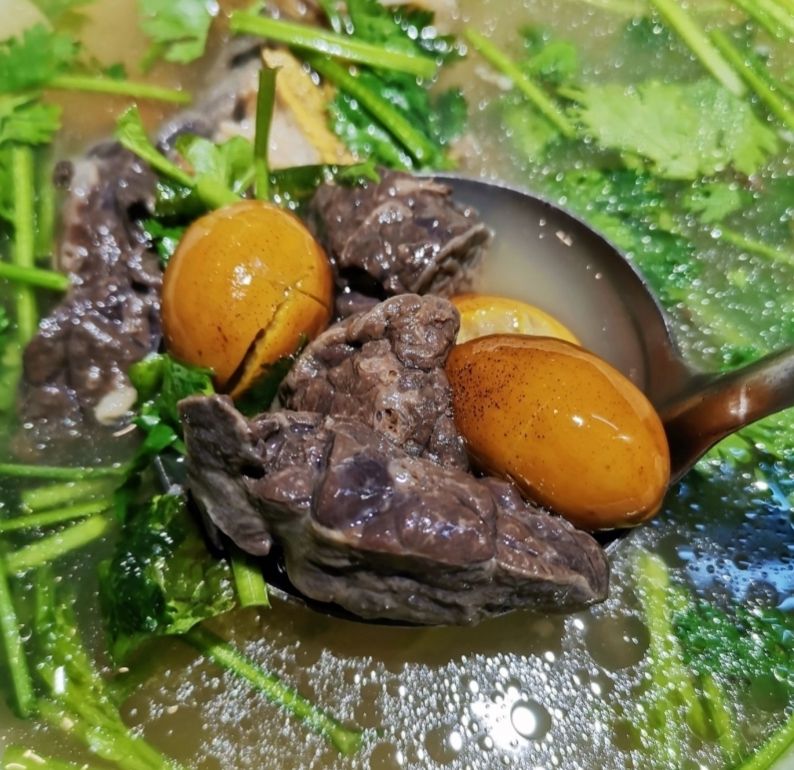 Olive pig lung soup for clearing lungs and relieving cough, bowl in ...