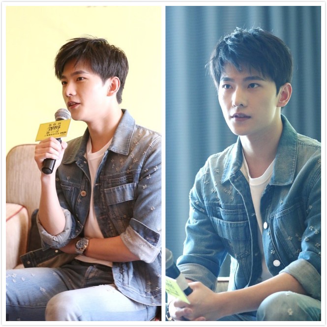 Yang Yang looks so handsome, wearing a denim jacket and jeans, he is a ...