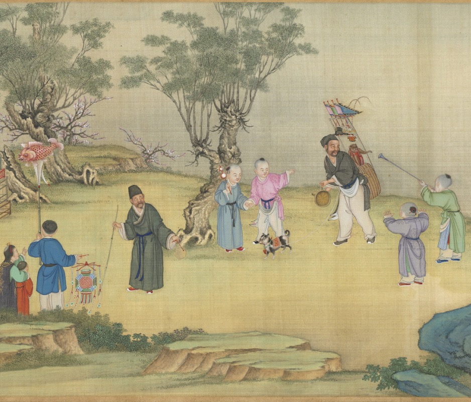 "Famous Paintings" Volume of Ding Guanpeng's "Taiping Spring Market ...