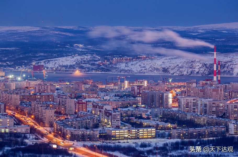The capital of Murmansk Oblast, Russia, the largest port city on the ...
