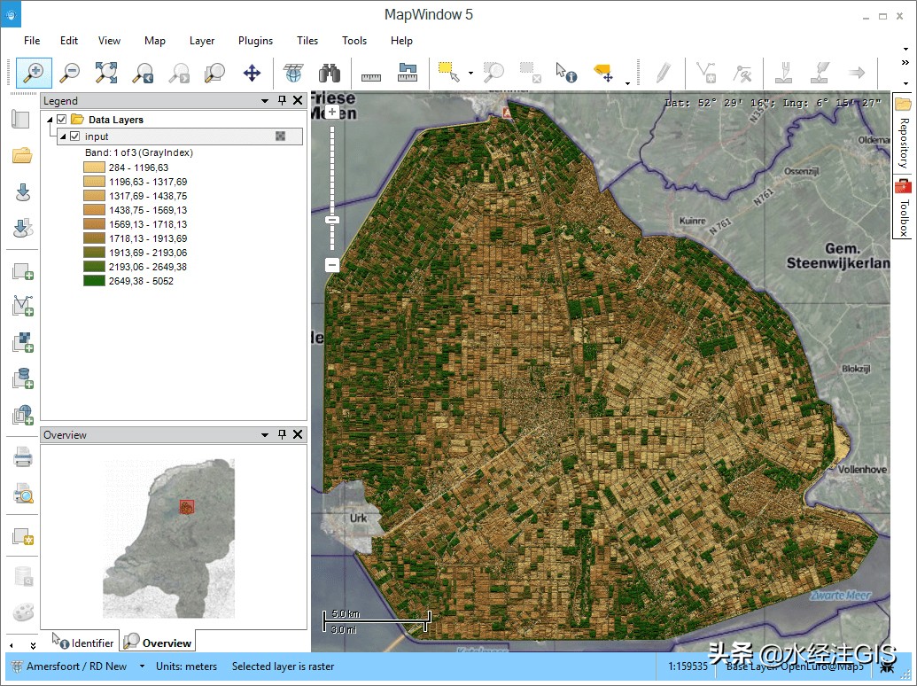 The lightweight open source GIS software MAPWINDOW with a size of only ...