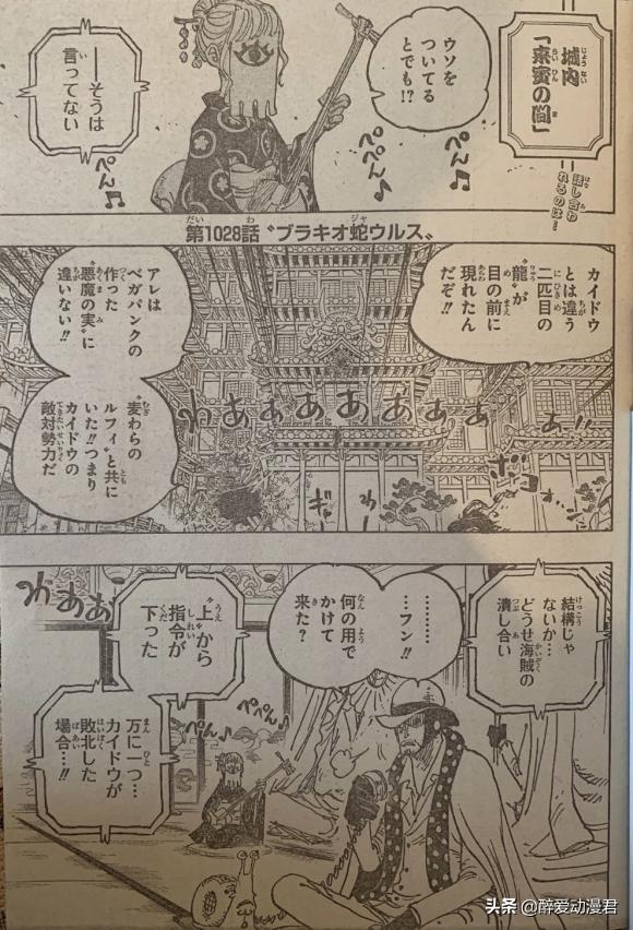One Piece Chapter 1028 Japanese version, Yamato incarnate in the form ...