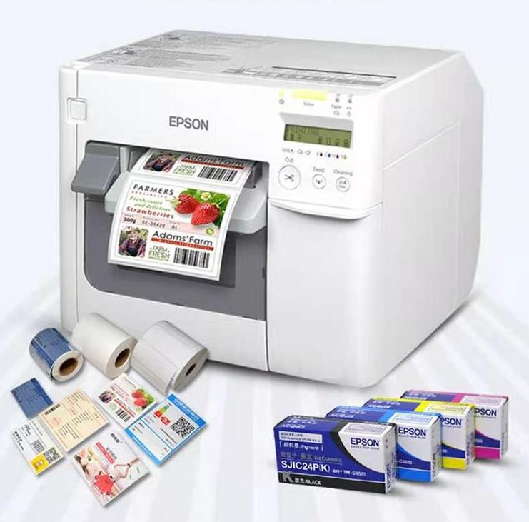 Full-color label printer Epson TM-3520 quickly produce color labels ...