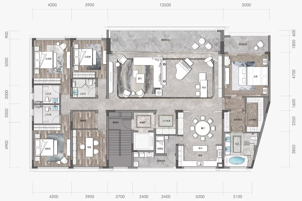 350 square meters of super viewing floor, luxurious and elegant ...