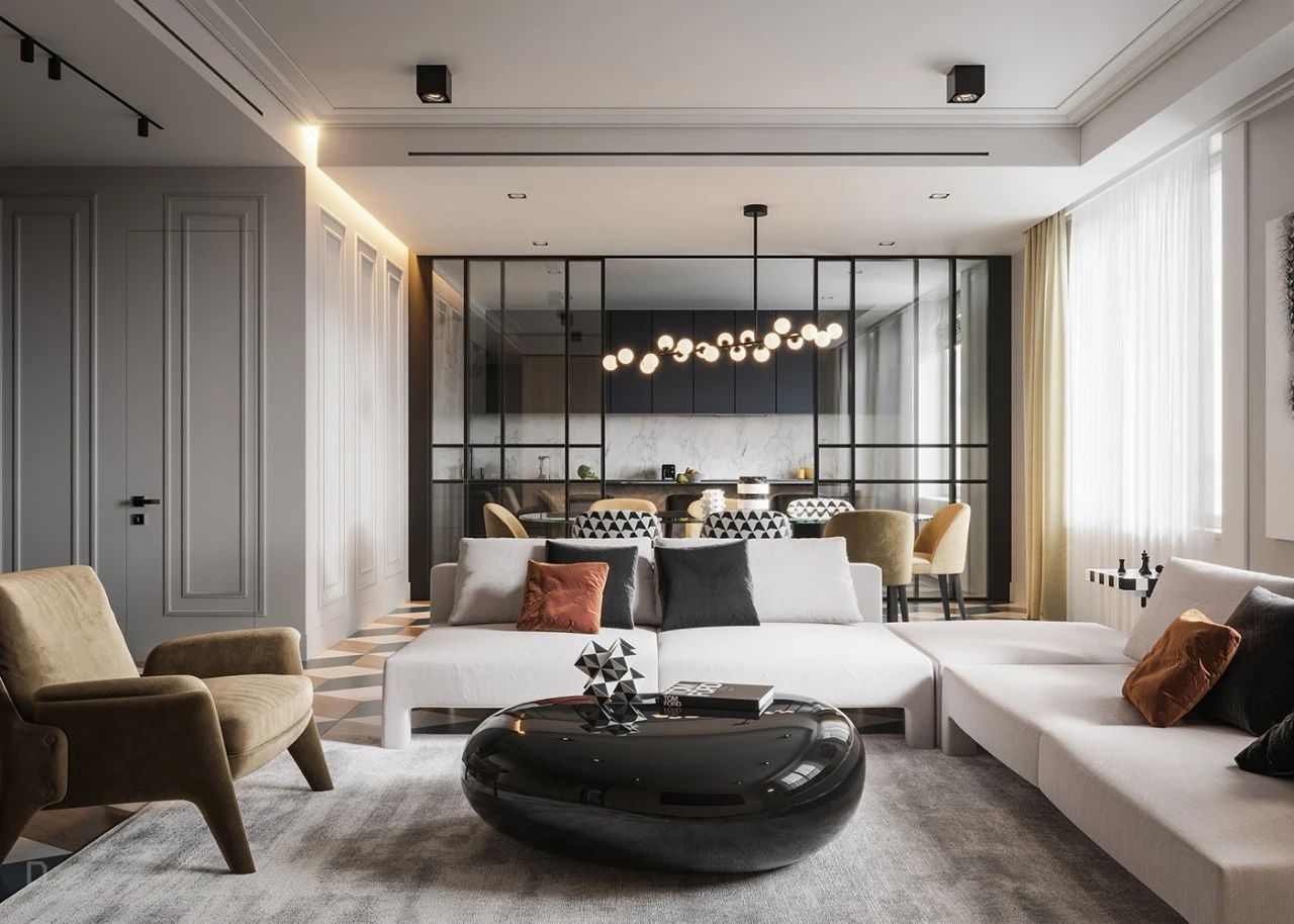 Nordic Morandi color private house design, collocation modern ...