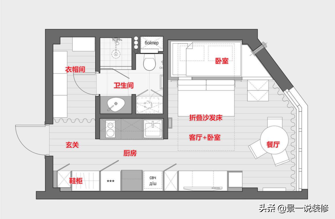 A small apartment of 32 square meters, a family of three, and the ...