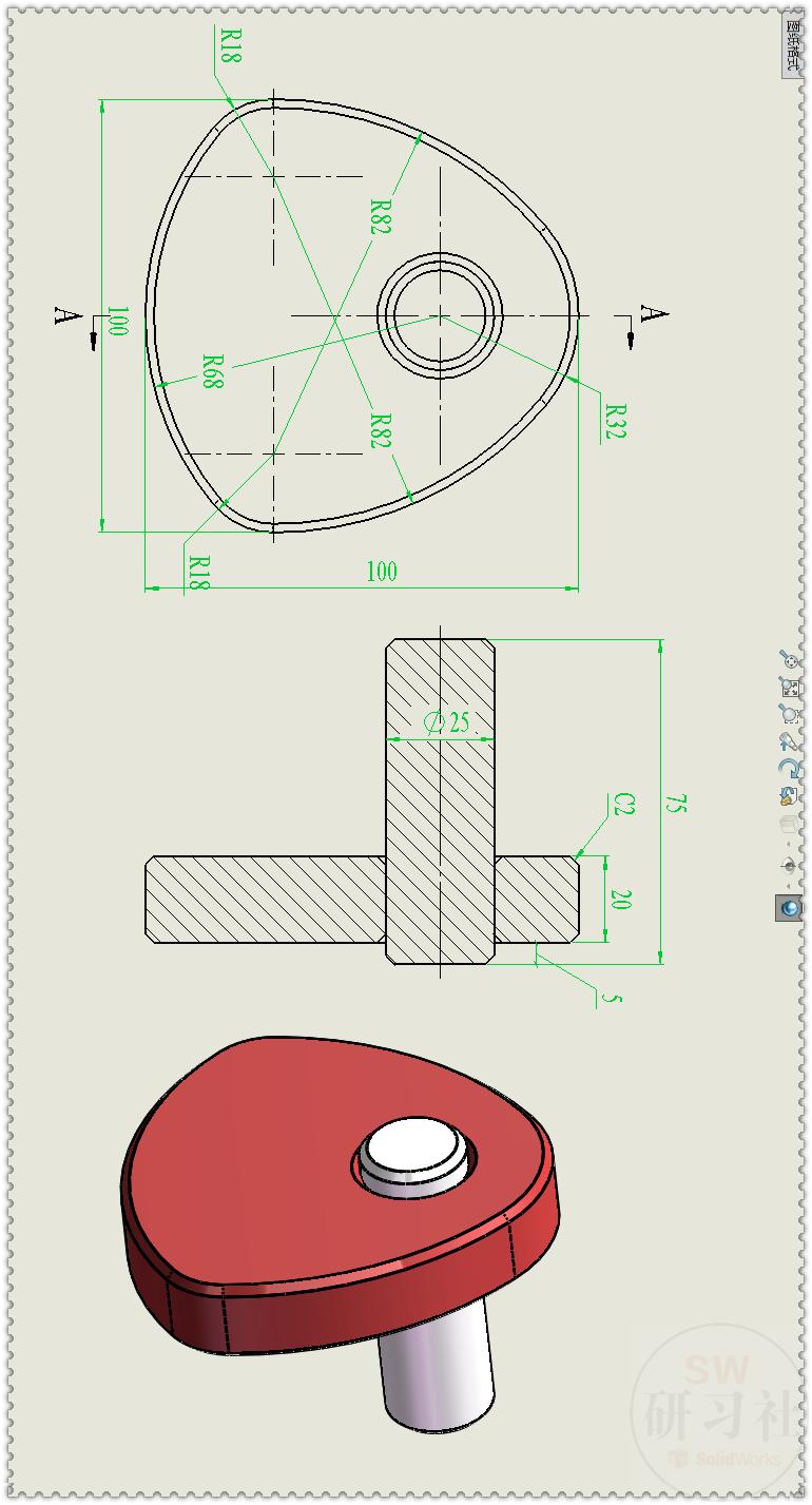 Made with SolidWorks: Triangular cam mechanism - iMedia