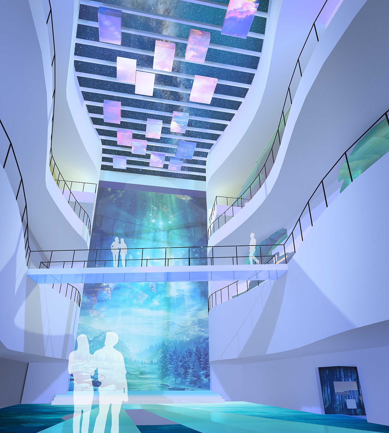 The outdoor exhibition hall display design space is divided into two ...