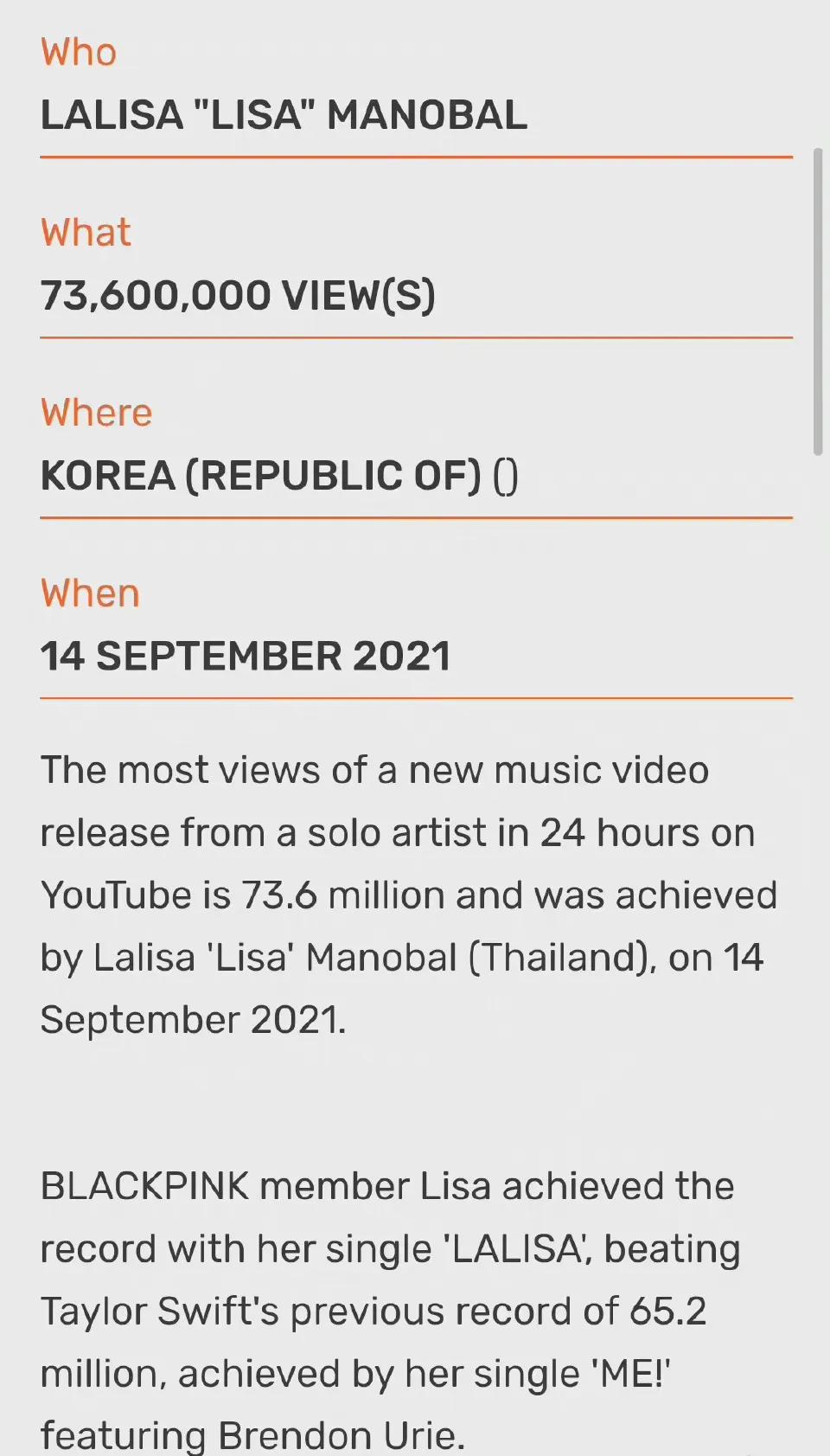#Lisa's new song broke the Guinness World Record~# - iMedia
