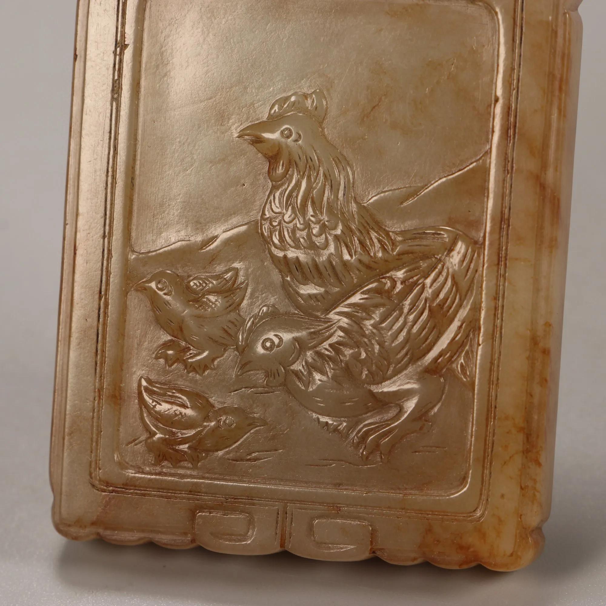 Old collection, Hetian jade rooster poems listed - iMedia