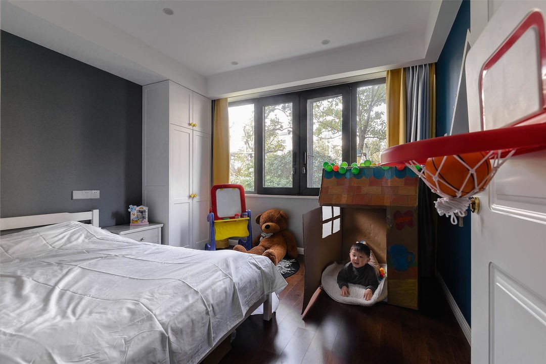 128-square-meter modern light luxury home, the entrance is very ...