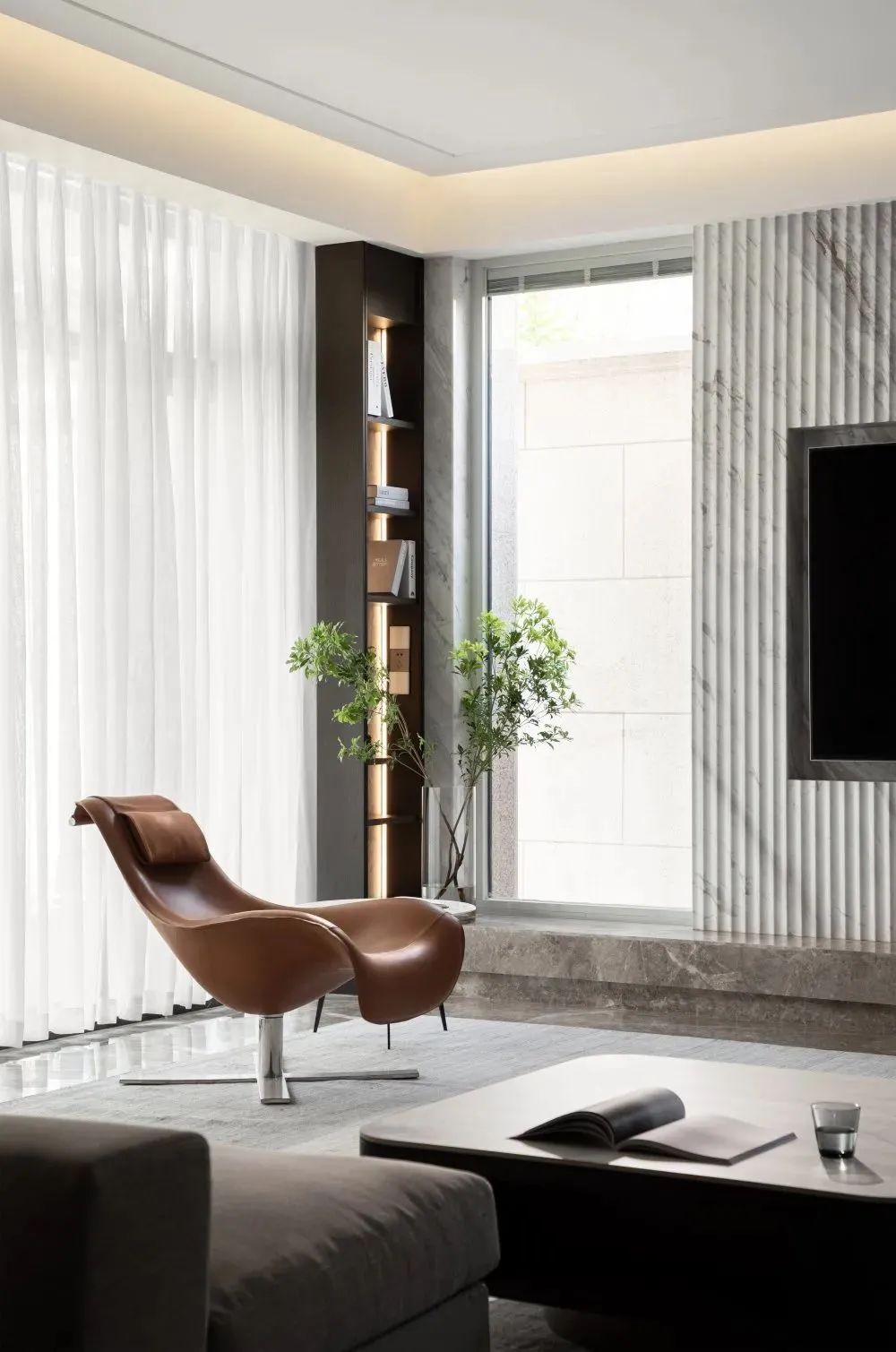 Marble wall groove design, the effect is extraordinary - iMedia