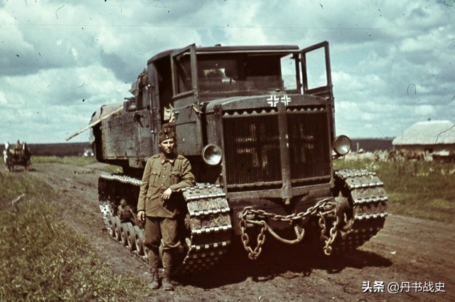 Soviet Voroshilov artillery tractor, specially equipped for towing ...