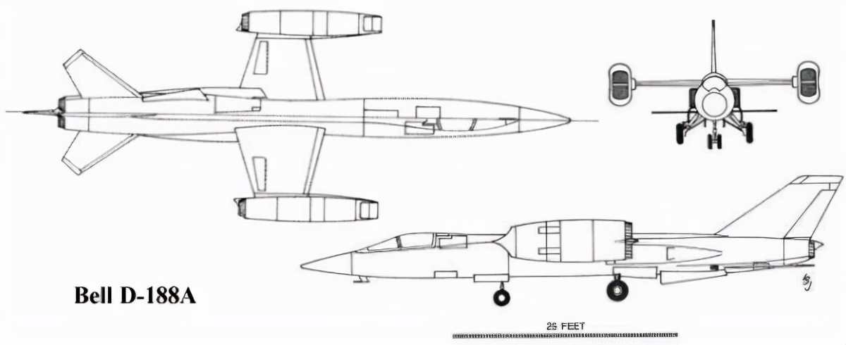 Ultra-multi-engine American Bell D-188A vertical take-off and landing ...