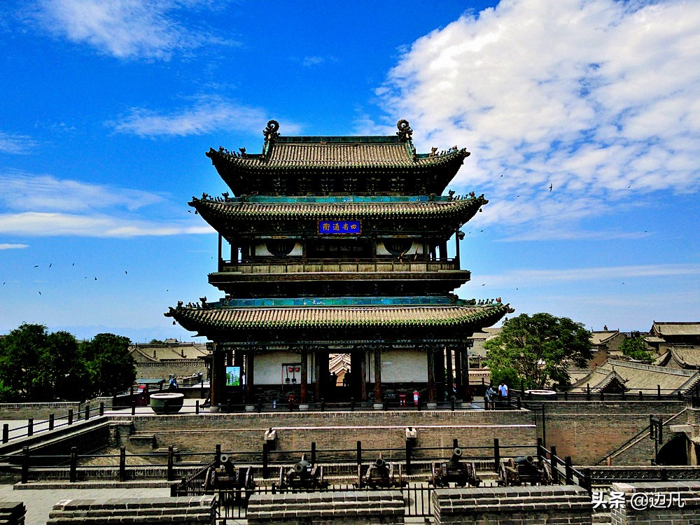 Aerial bird's eye view of the ancient city of Pingyao - iMedia