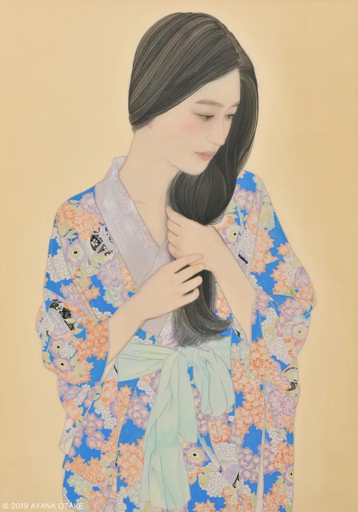 Japan's first beauty painter, likes to use thread to outline the ...