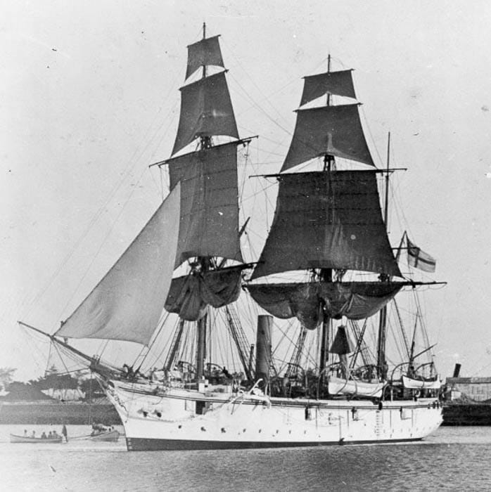 19th century British HMS Gannet sail steam gunboat - iMedia