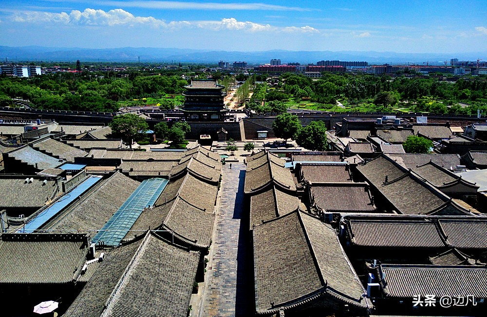 Aerial bird's eye view of the ancient city of Pingyao - iMedia