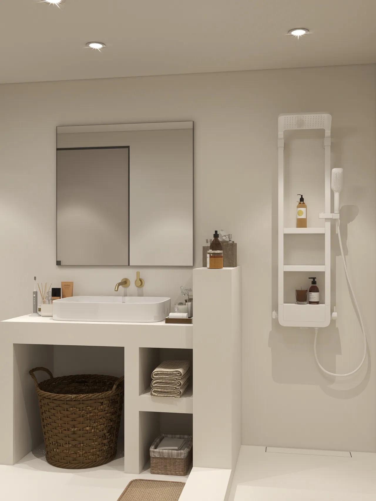 Minimalist micro-cement bathroom - iMedia
