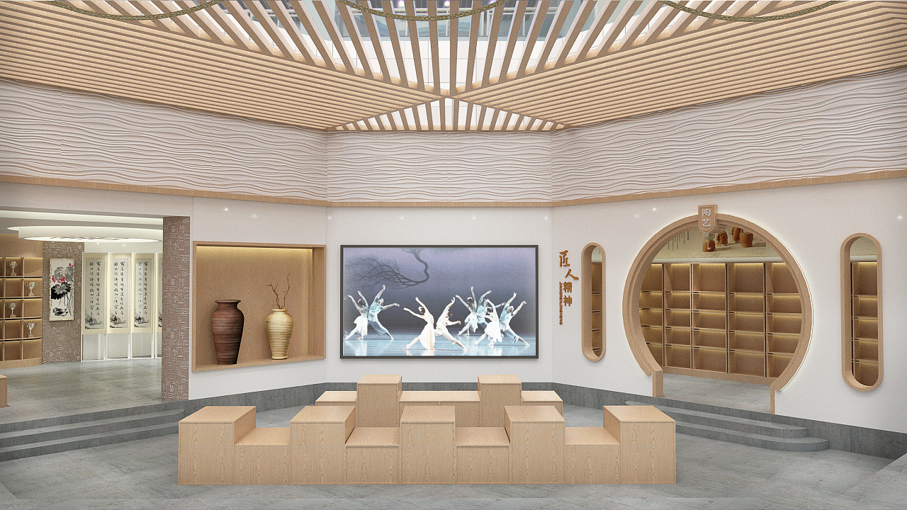 In the case of relatively spacious passages, the exhibition hall design ...