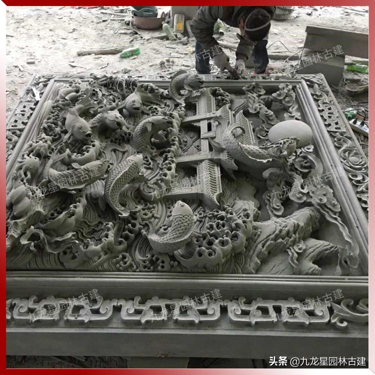 Ancestral Temple Mural Picture Fish Leaping Dragon Gate Relief Stone ...