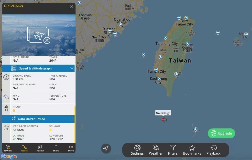 U.S. military planes continuously crossed the Bashi Channel. At the end ...