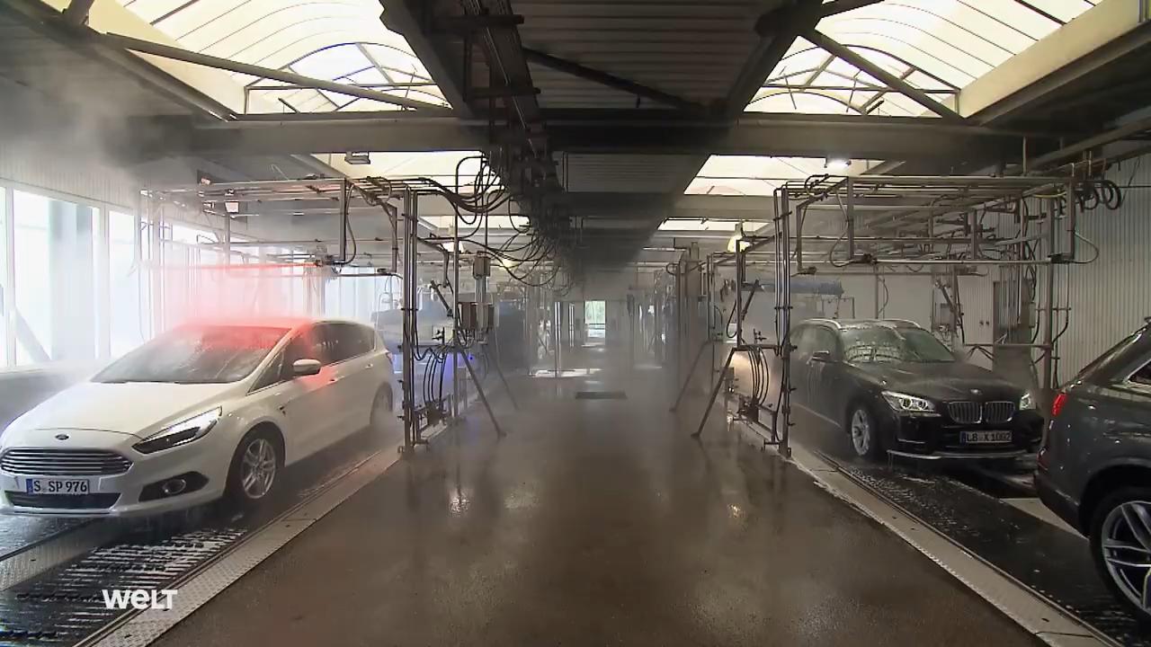 The world's largest car wash in Stuttgart, Germany, cleans 4,000 cars ...