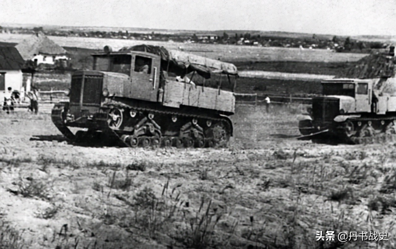 Soviet Voroshilov artillery tractor, specially equipped for towing ...