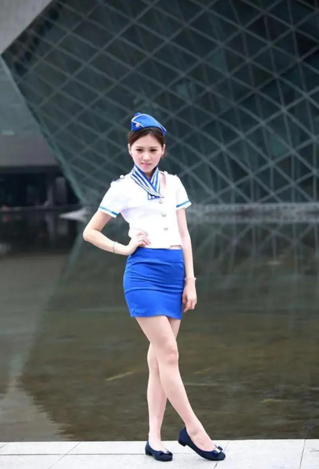 Tall stewardess uniform temptation - iMedia