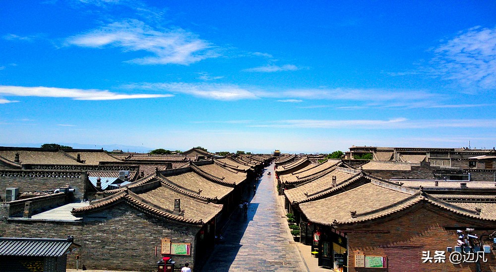 Aerial bird's eye view of the ancient city of Pingyao - iMedia