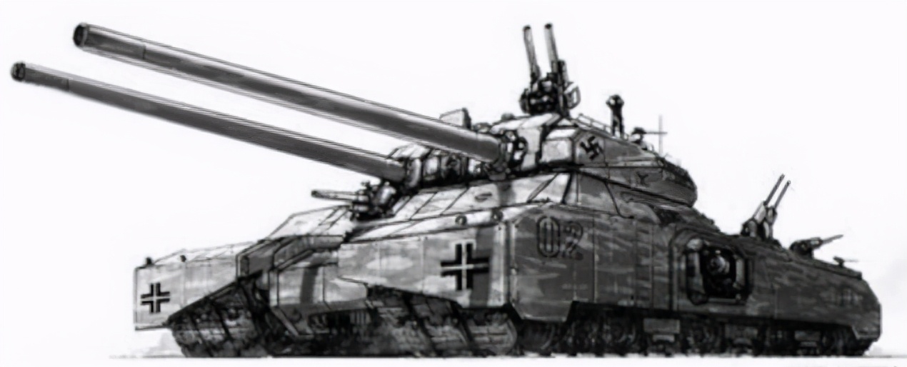 The imperial tank of Nazi Germany, using battleship main guns, is 4 ...
