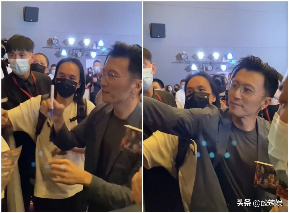 Nicholas Tse combs his big back and wears gold-rimmed glasses to ...