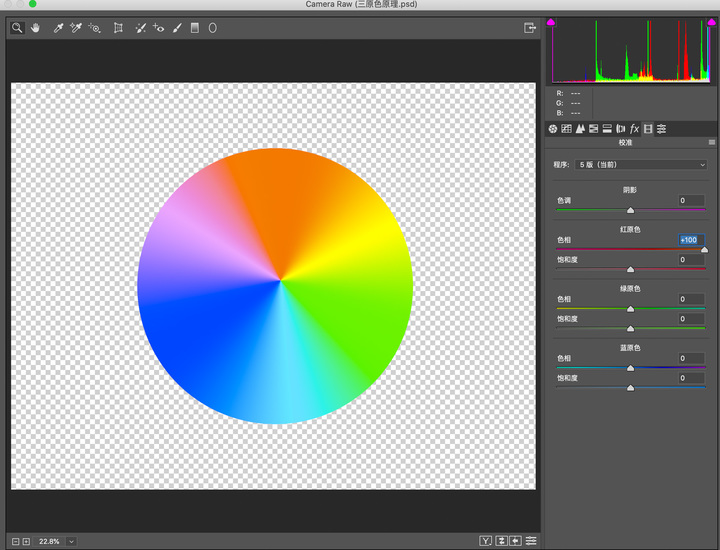 The principle of the three primary colors of camera calibration in ...