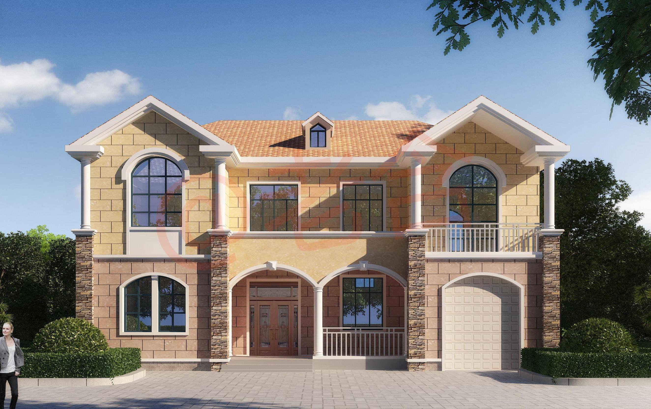 Rural villas can be built so beautifully!Pastoral American two-story ...