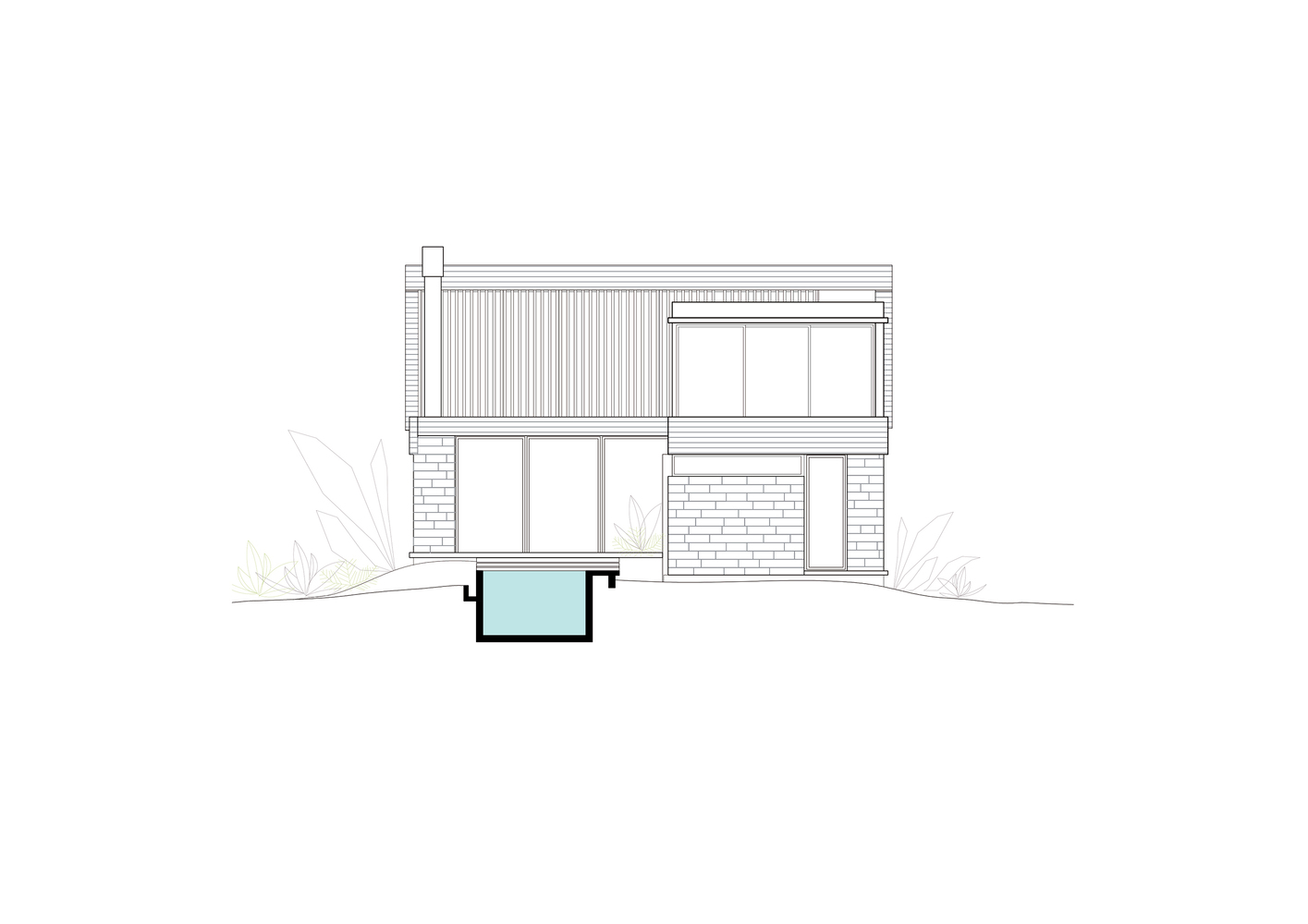 Villa design: an L-shaped mansion of 450 square meters, a large mansion ...