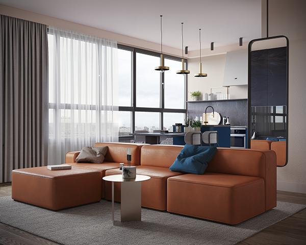 The secret of transforming a small apartment of 63 square meters into a ...