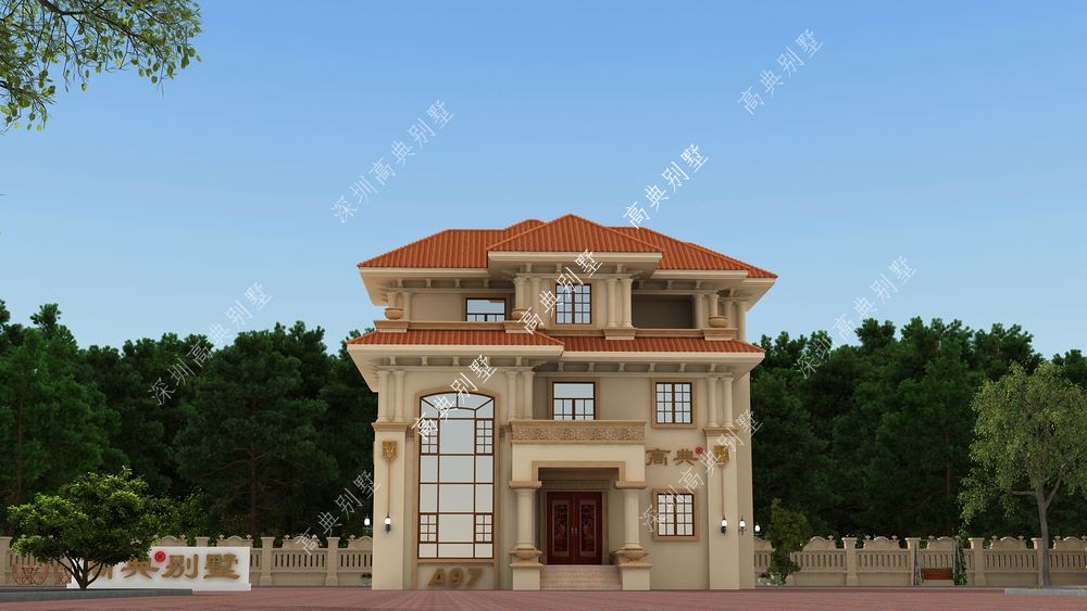 This European-style villa has stunning exterior design and is a good ...