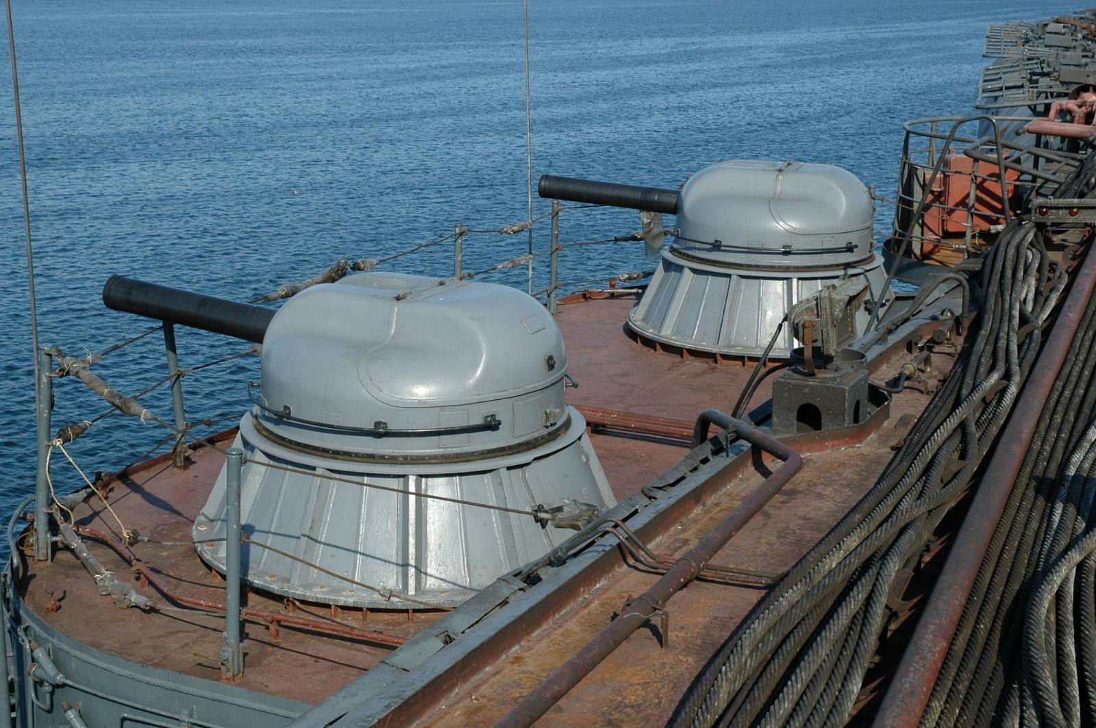 The pioneering Soviet ship-borne air defense weapon, a self-contained ...