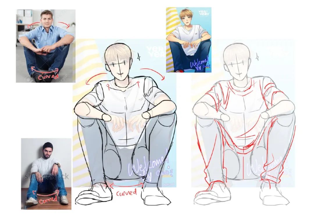 "Painting Reference" Artist Sakon04 Common Human Body Dynamic Posture ...