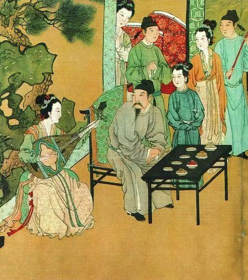 Southern Tang painter Gu Hongzhong's "Han Xizai Night Banquet" picture ...