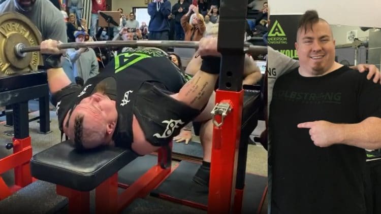 598.7kg!Jimmy Kolb breaks world record for single-layer bench press ...